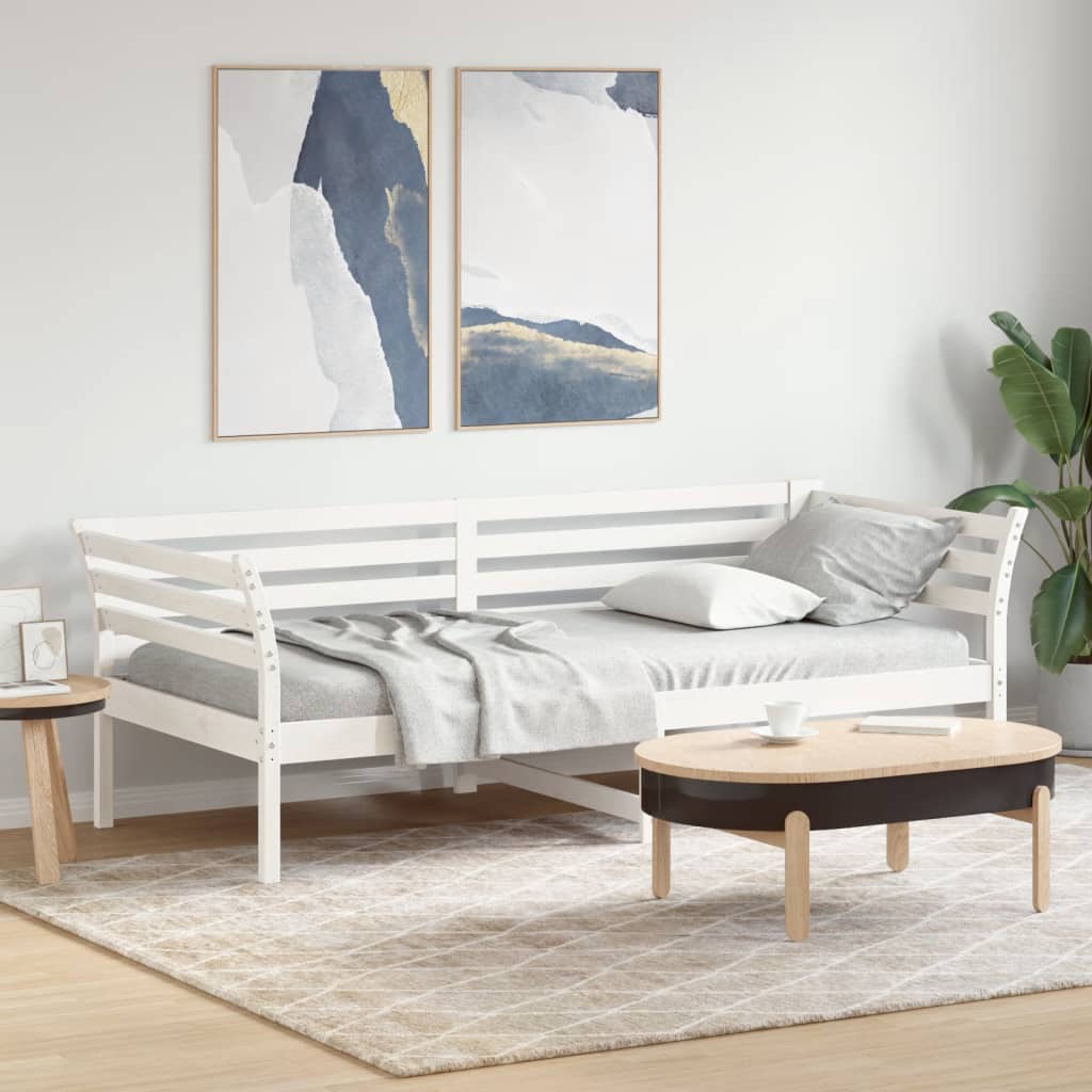 Diván blanco 100x200 cm madera maciza de pino | Leroy Merlin