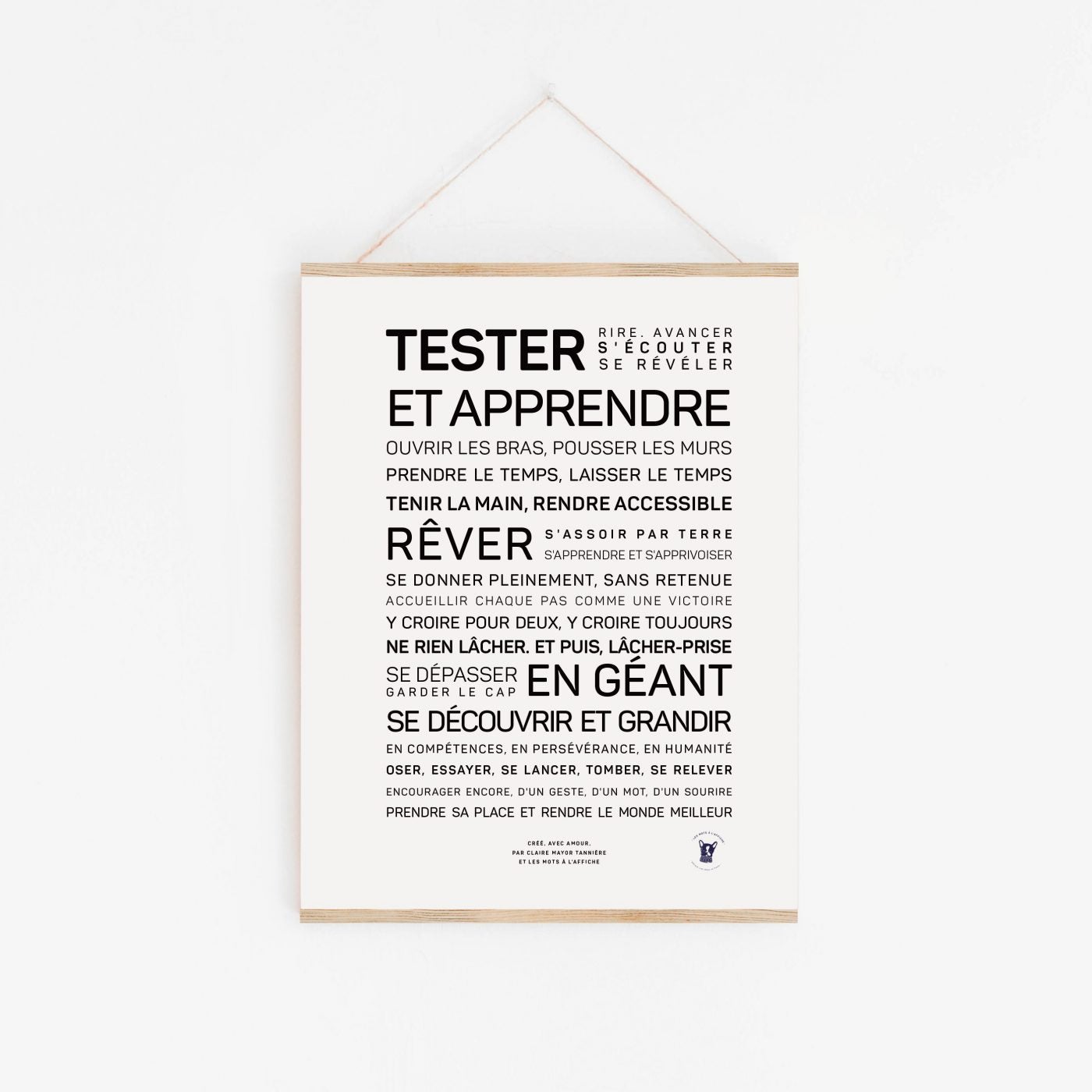 Affiche imprimée A1 "Tester et apprendre (éducation)" (Poster) avec ...