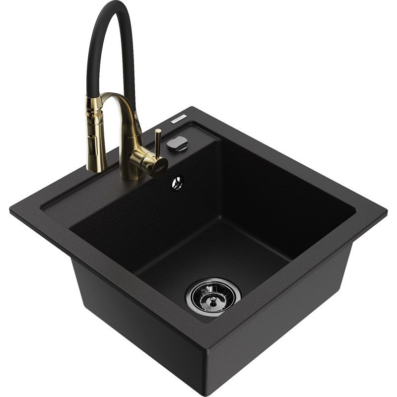Mexen Vito fregadero de granito de 1 cubeta con grifo de cocina Aster ...