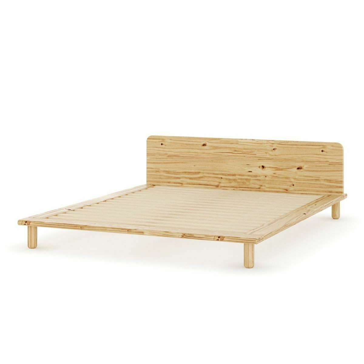 Lit 2 places avec tête de lit Paolo Bois naturel 160x200 cm | Leroy Merlin