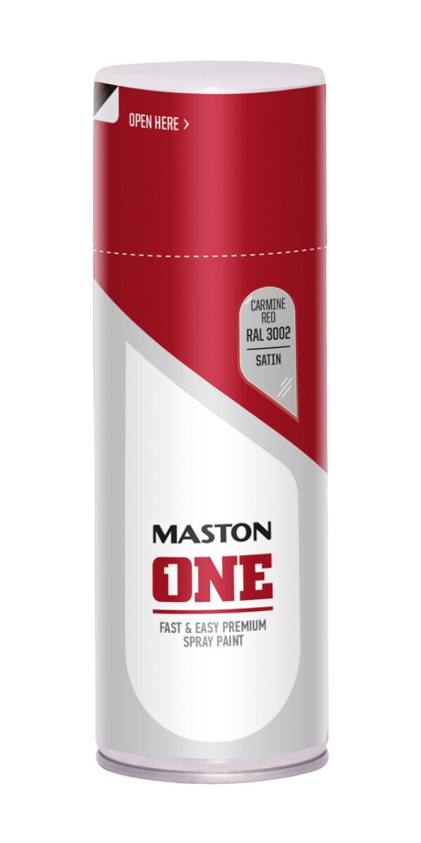 Peinture en aérosol Maston ONE - satiné - rouge carmin (RAL 3002) - 400 ...