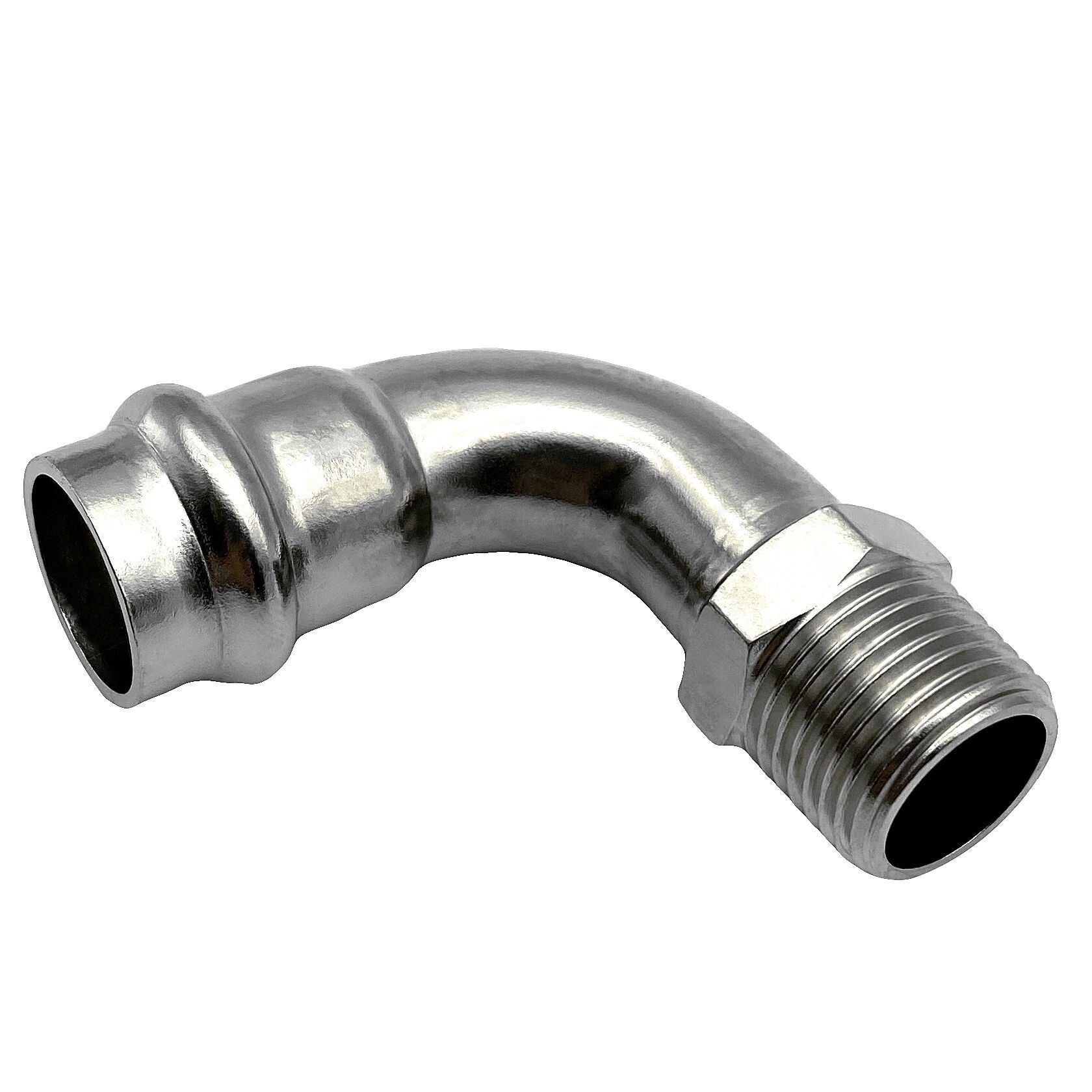 Curva 90° Hembra/Rosca Macho 54 mm x 2" Press Fittings perfil V acero ...