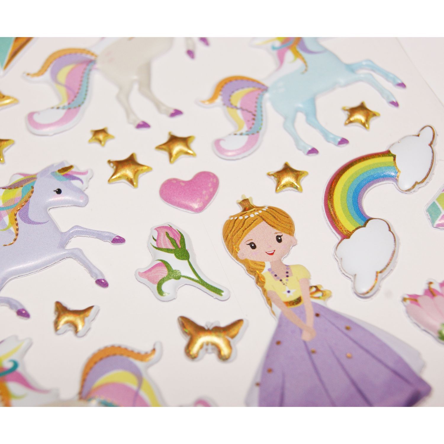 Scène à décorer pour enfants - Princesse & Licornes - Stickers Puffies ...