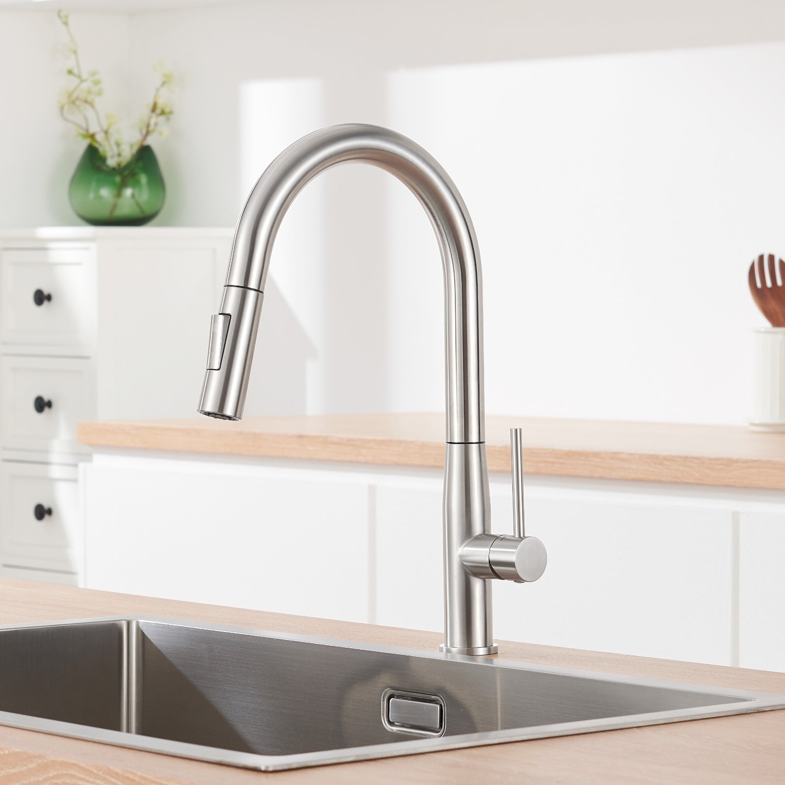 AURALUM MAX Robinet de Cuisine,Mitigeur d'Évier Inox avec Douchette ...