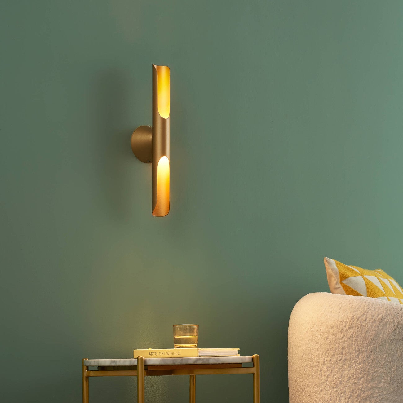Aplique dorado cilindro hueco doble haz de luz 33 cm - Colti | Leroy Merlin