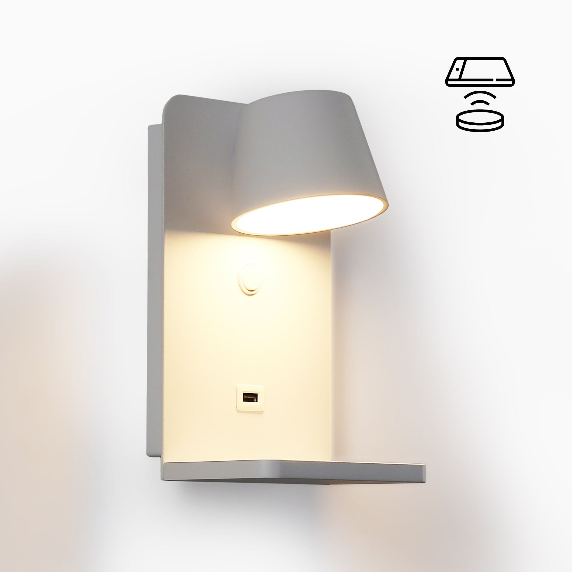 Aplique de pared para lectura con puerto USB "BASKOP W" - 6W - Base ...