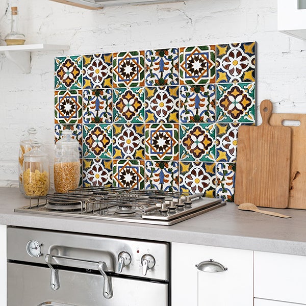 Crédence de cuisine décoratif en Aluminium Carreaux Verts 48x72 cm ...