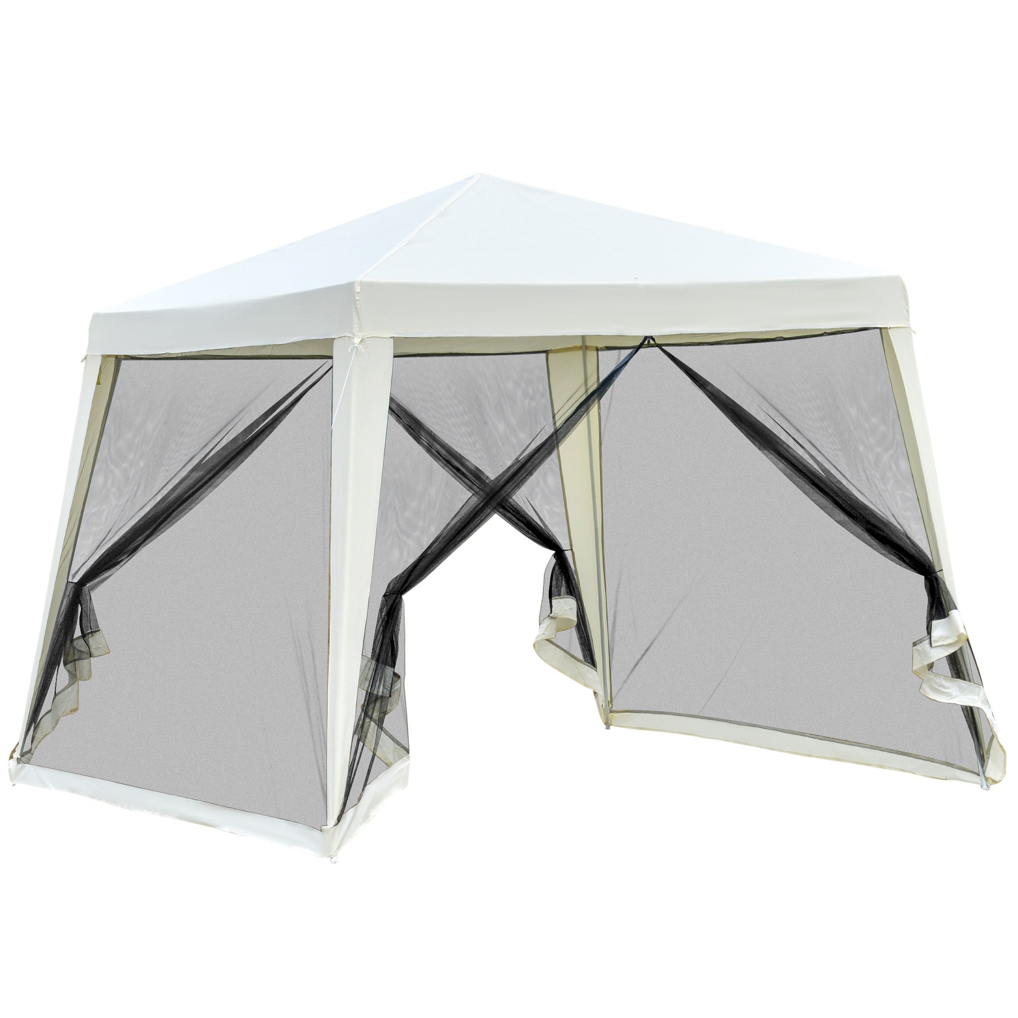 Carpa de jardín con 4 partes laterales Outsunny 3x3x2,45 m beige ...