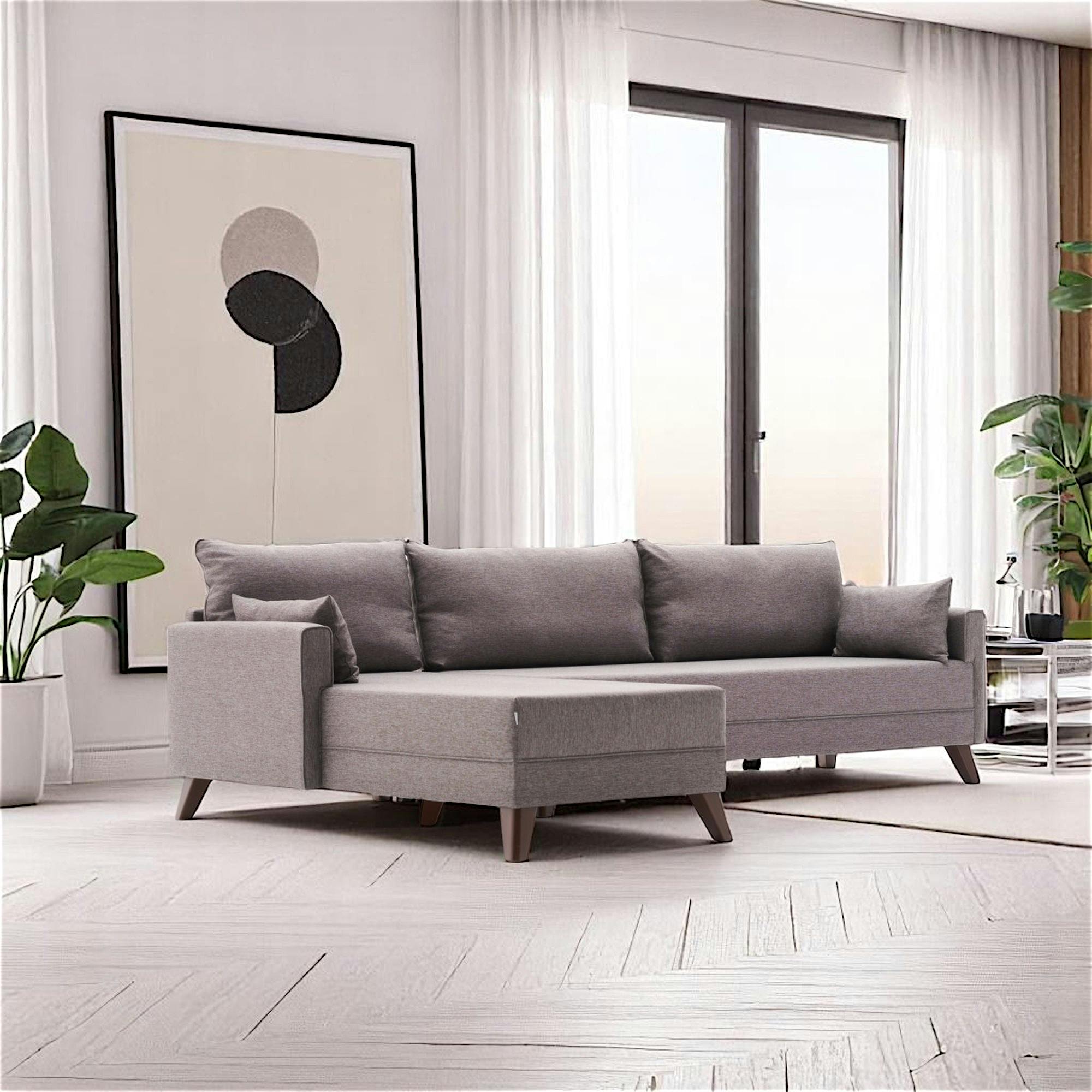 Canapé d'angle taupe - 275 cm, côté gauche SPLIT | Leroy Merlin