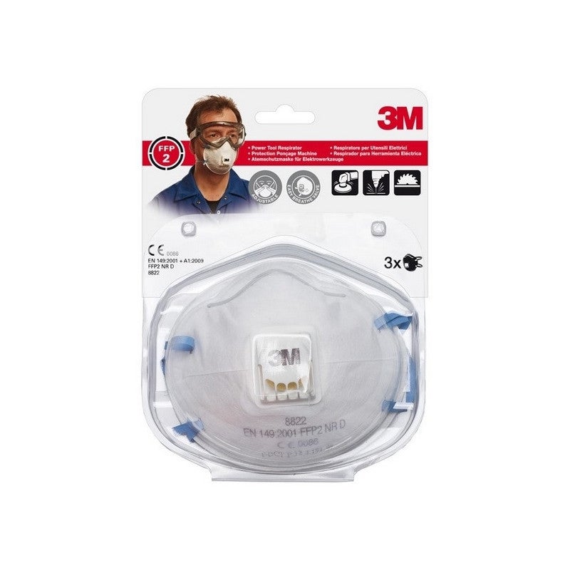 Masque anti-poussières coque FFP2 avec soupape 3M (blister de 3) | Bricoman