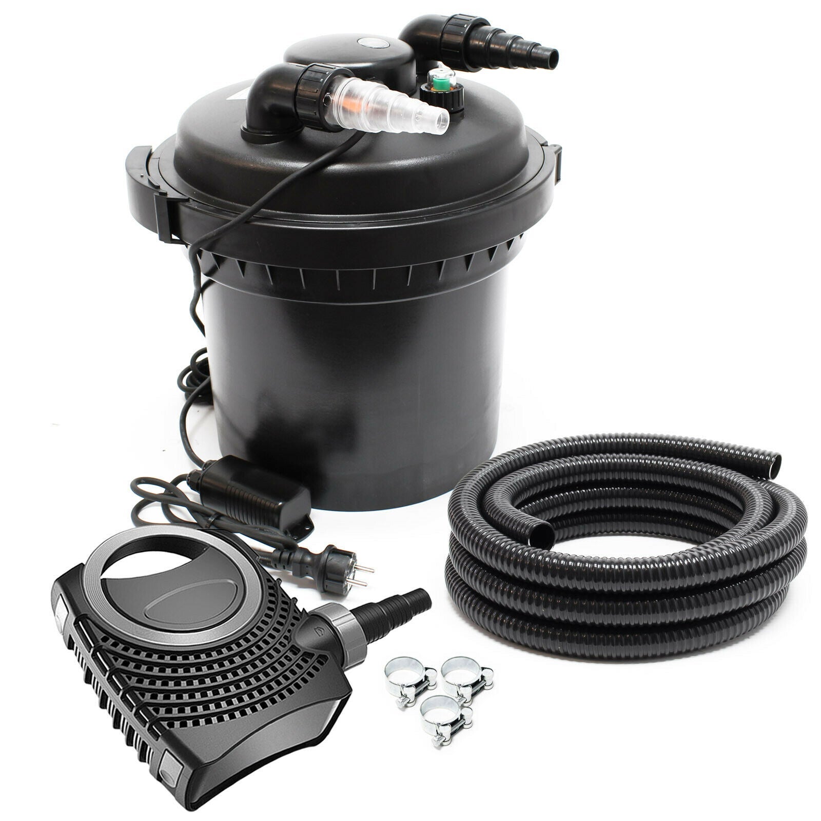 Kit set bassin 8000 litres 11 watts UVC pompe 3000 l/h tuyau 5 m kit de ...
