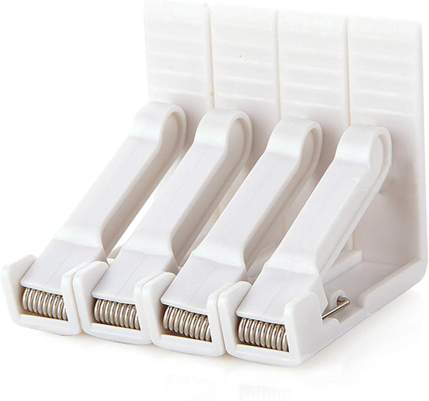 Lot de 4 Pinces de Nappe en Plastique Blanc avec Pince réglable à Haute ...