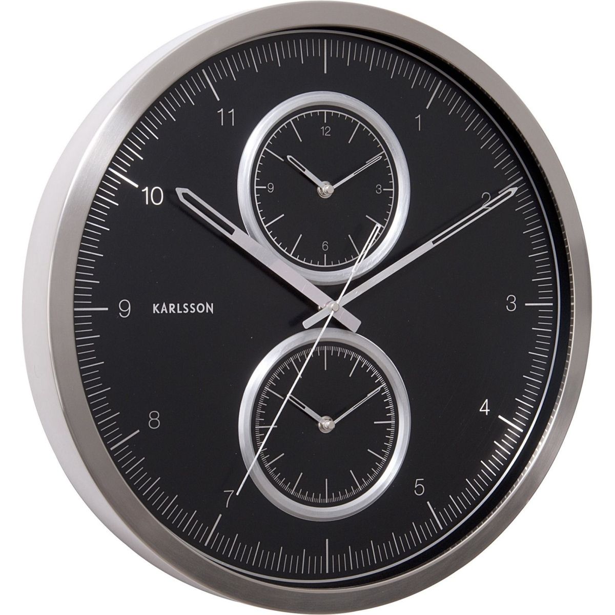 Horloge ronde Multiple time 50 cm Noir Karlsson | Leroy Merlin