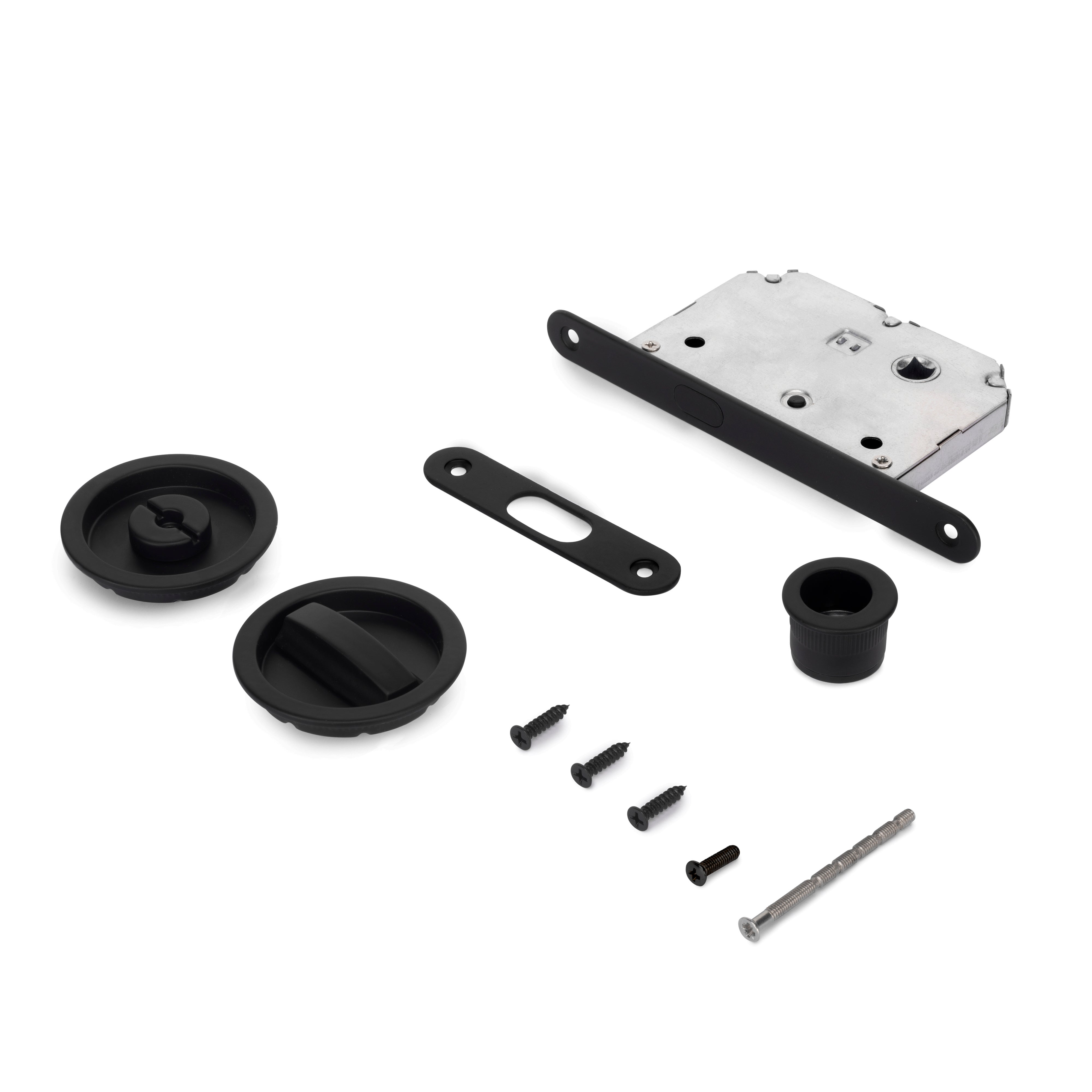 Emuca Kit de cerradura con condena redonda para puerta corredera ...