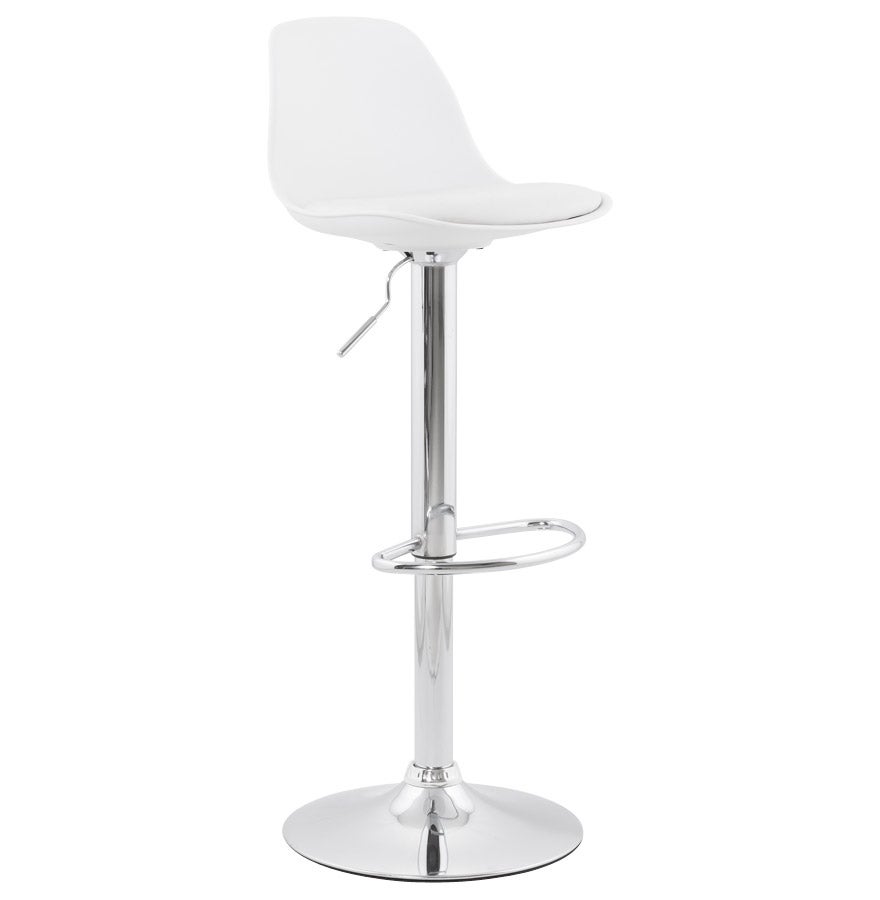 Tabouret réglable 'PRINCES' Blanc avec haut dossier confortable | Leroy ...