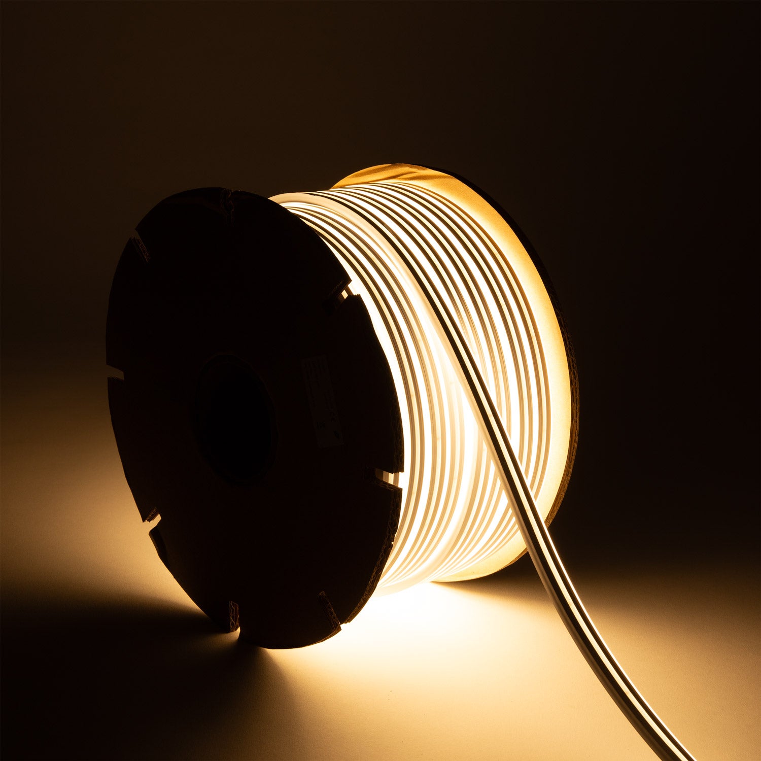 Ruban LED Néon 24V BOBINE 50m 8W/m FreeCut IP65 NFLEX6 Blanc chaud ...