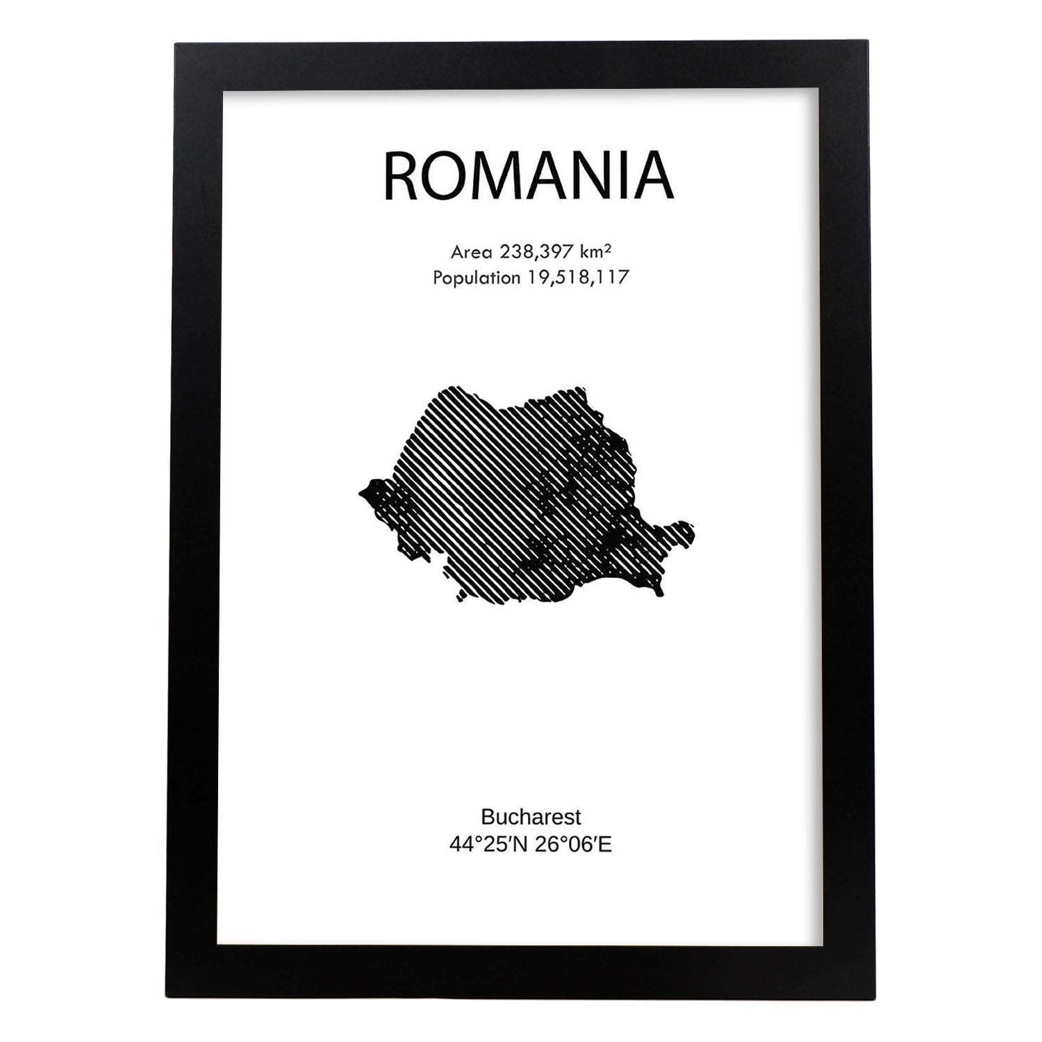 Affiche Roumaine. Plaques De Pays Et Continents Du Monde. Sans Cadre A3 ...