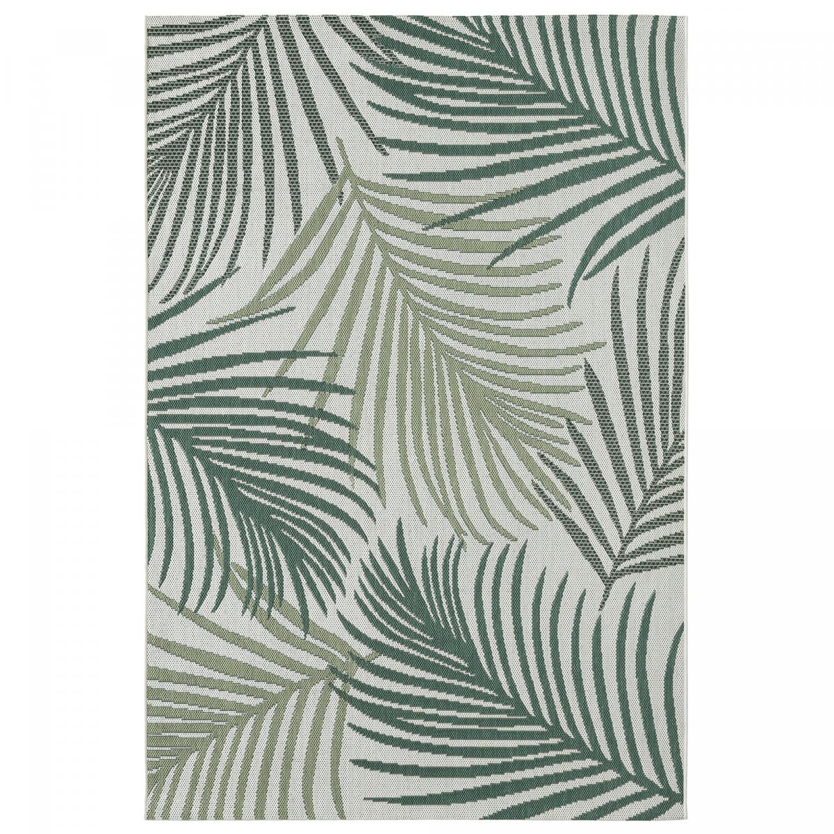 Tapis extérieur 200x280 tissé kilim vert et vert clair GREENLEAF ...