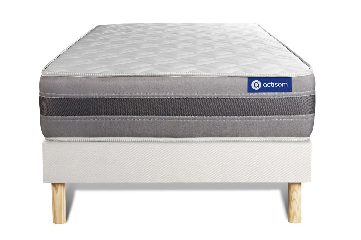 Ensemble matelas 80 x 190 cm Actilatex relax - Latex et mémoire de forme - Ep : 24 cm - Mi-ferme ...