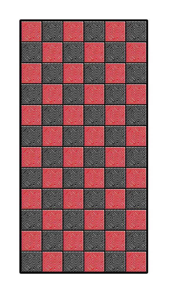 Kit dalles de sol damier pour garage - 18m² - 6 m x 3 m - Noir et rouge ...