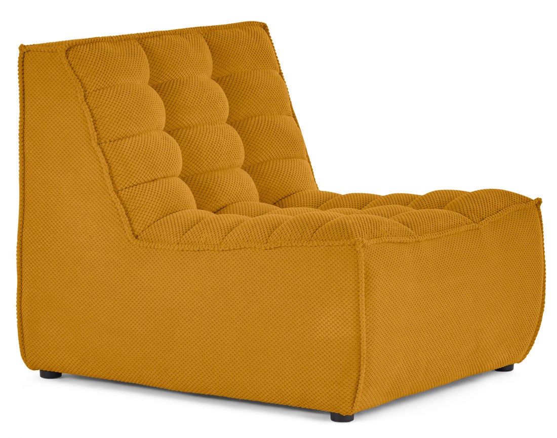 Canapé modulable 1 places en velours texturé jaune - ELLIE - Best ...
