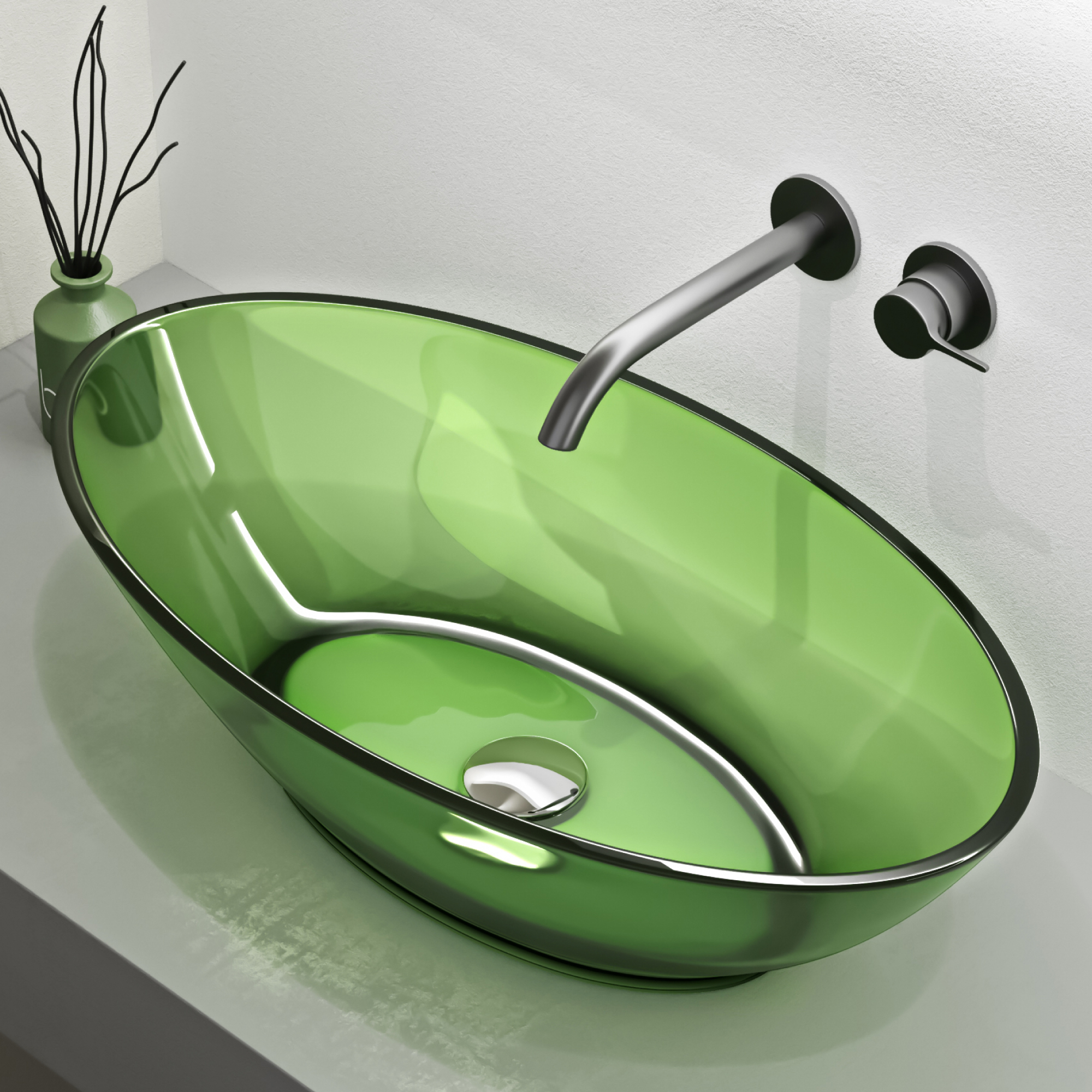 Mai & Mai Vasque à Poser Ovale 63x34x17 cm Lavabo en Résine sans ...