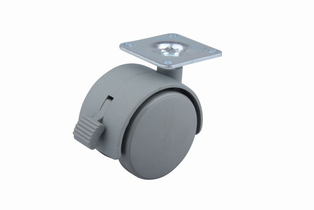 Roulette de meuble 50mm plaquette frein gris | Leroy Merlin