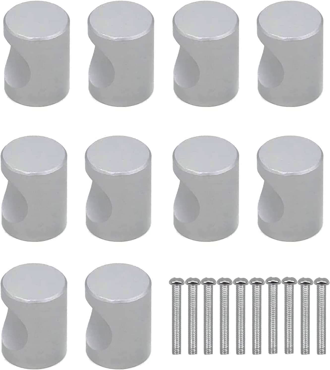 Lote de 10 botones cilíndricos plateados con tornillos, utilizados para ...