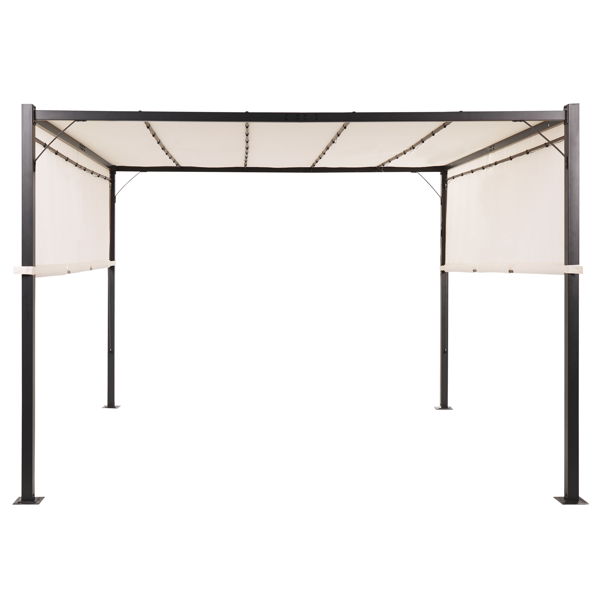 Beliani Pérgola de jardín Con luces LED Beige PARGA | Leroy Merlin
