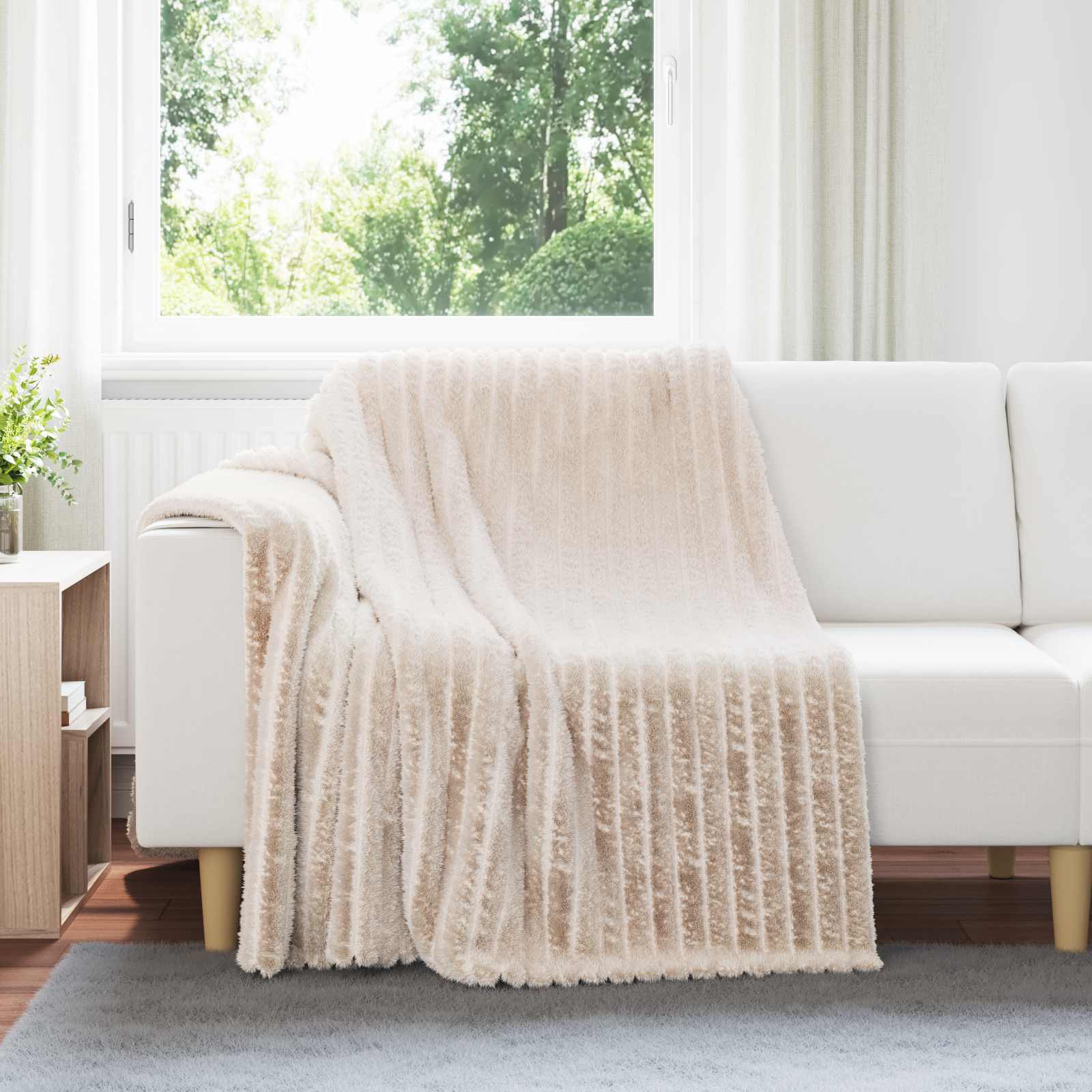 Couvertures à jeter 6 pcs Beige 200 x 150 cm Toison | Leroy Merlin