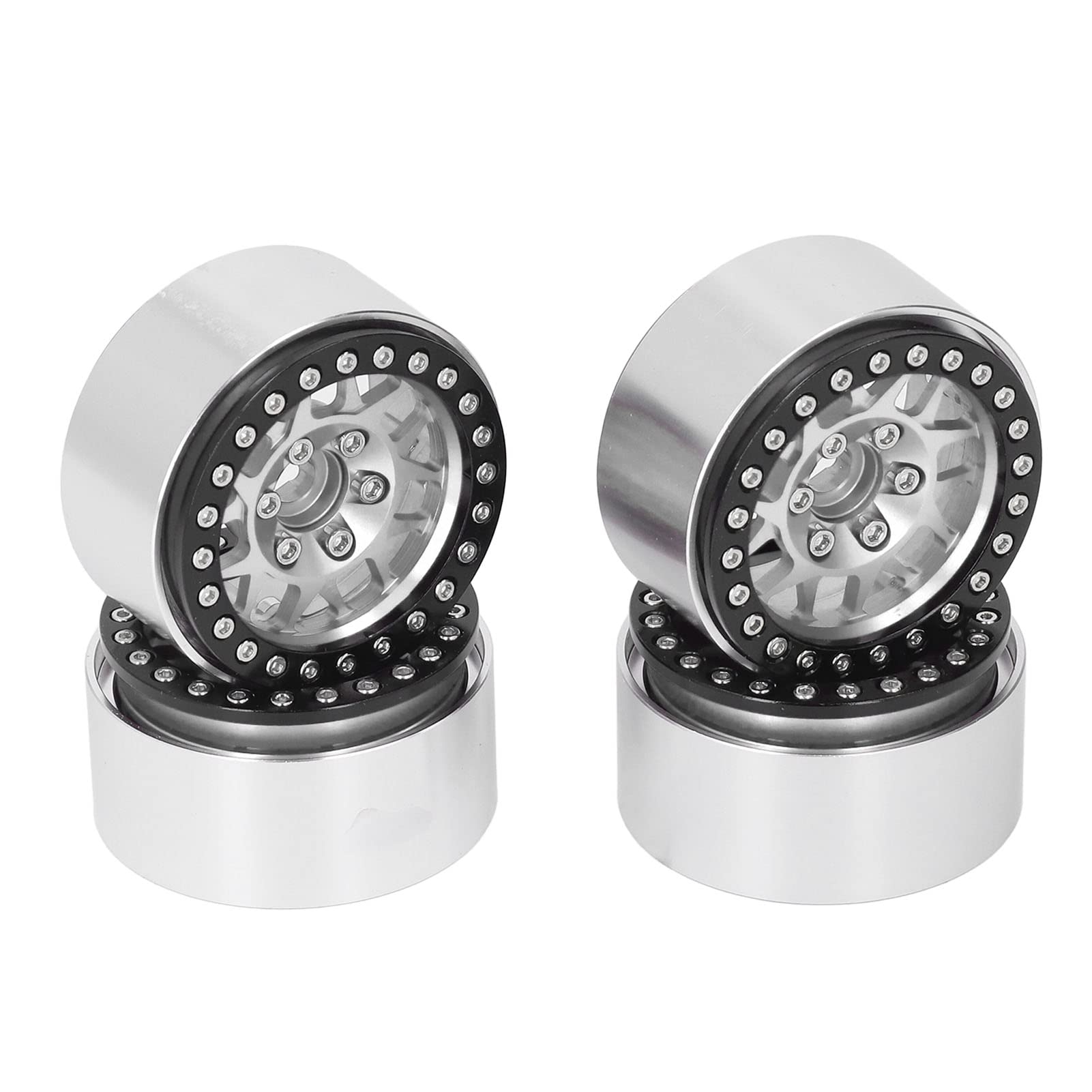 Lot de 4 jantes Beadlock RC de 1,9 pouce, moyeux de roue en alliage d ...