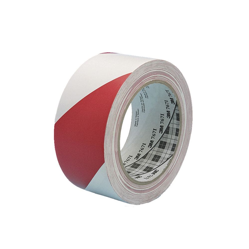 3M - Adhésif vinyle 767 hachuré rouge et blanc - 24705 | Leroy Merlin