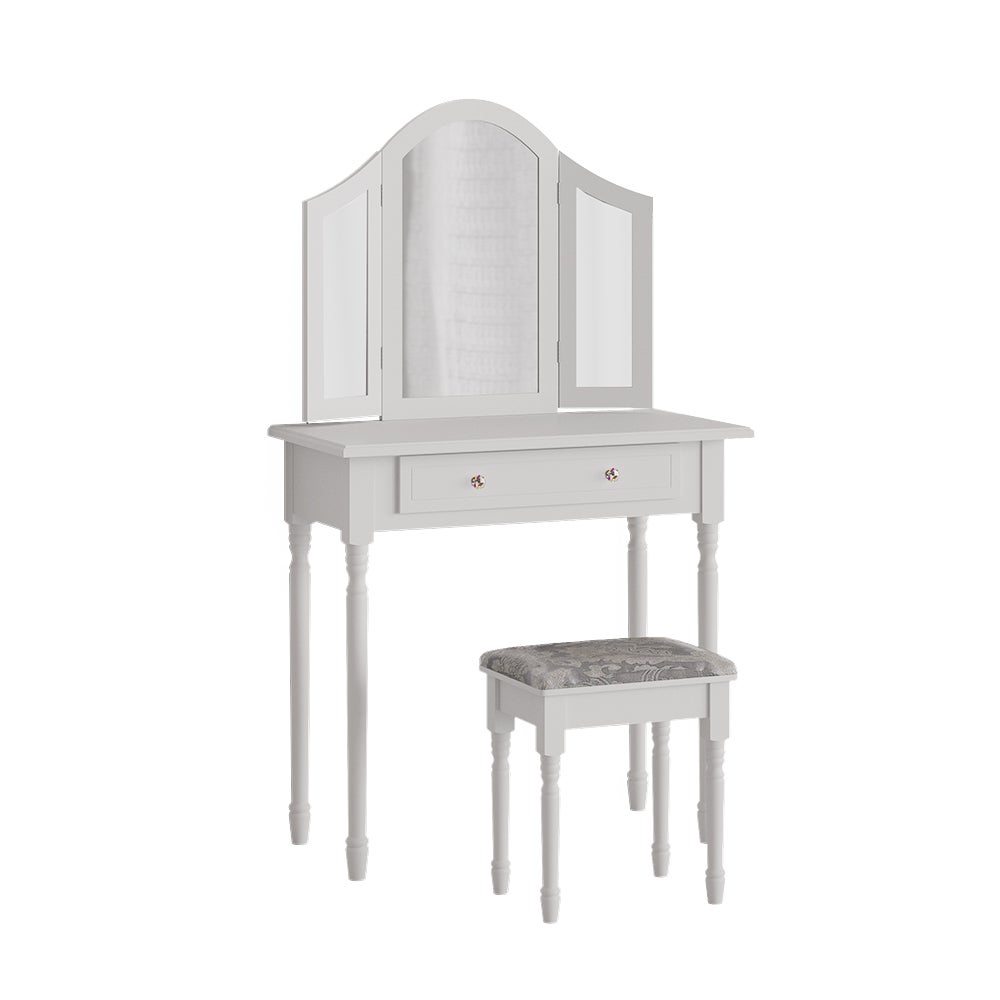 Vicco Coiffeuse Kate, Blanc, 80cm avec tabouret | Leroy Merlin