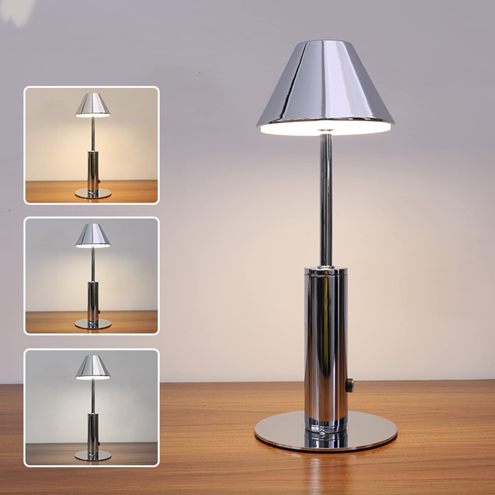 Lampe de table LED sans fil, lampe de bureau rechargeable, gradation ...