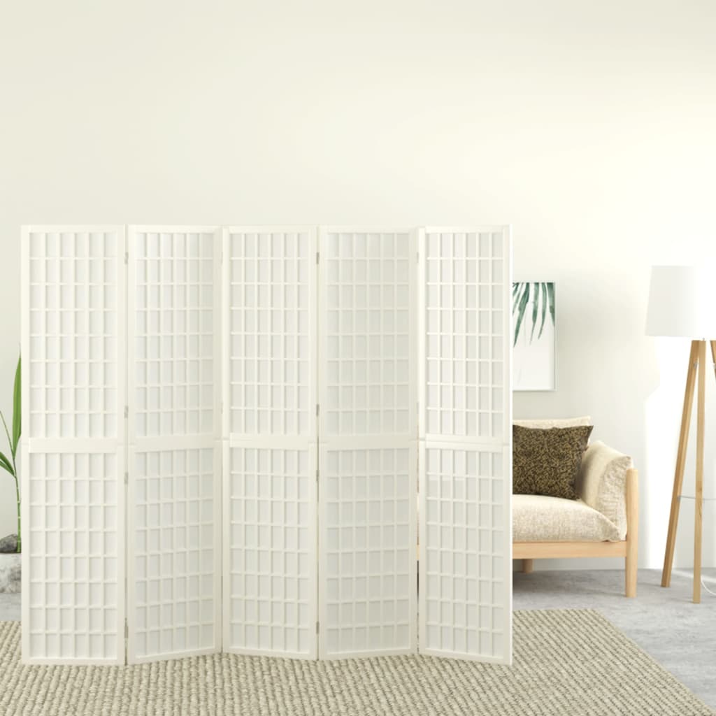 Tabique plegable 5 paneles 200x170 cm Blanco | Leroy Merlin