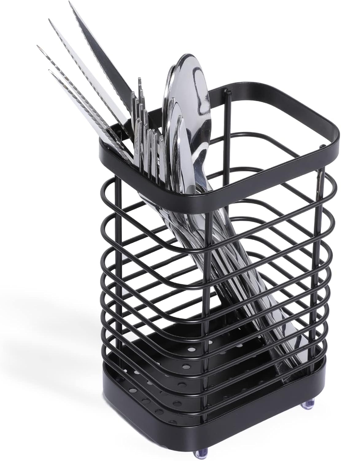 Cesta para cubiertos de acero inoxidable, pequeña cesta para organizar ...