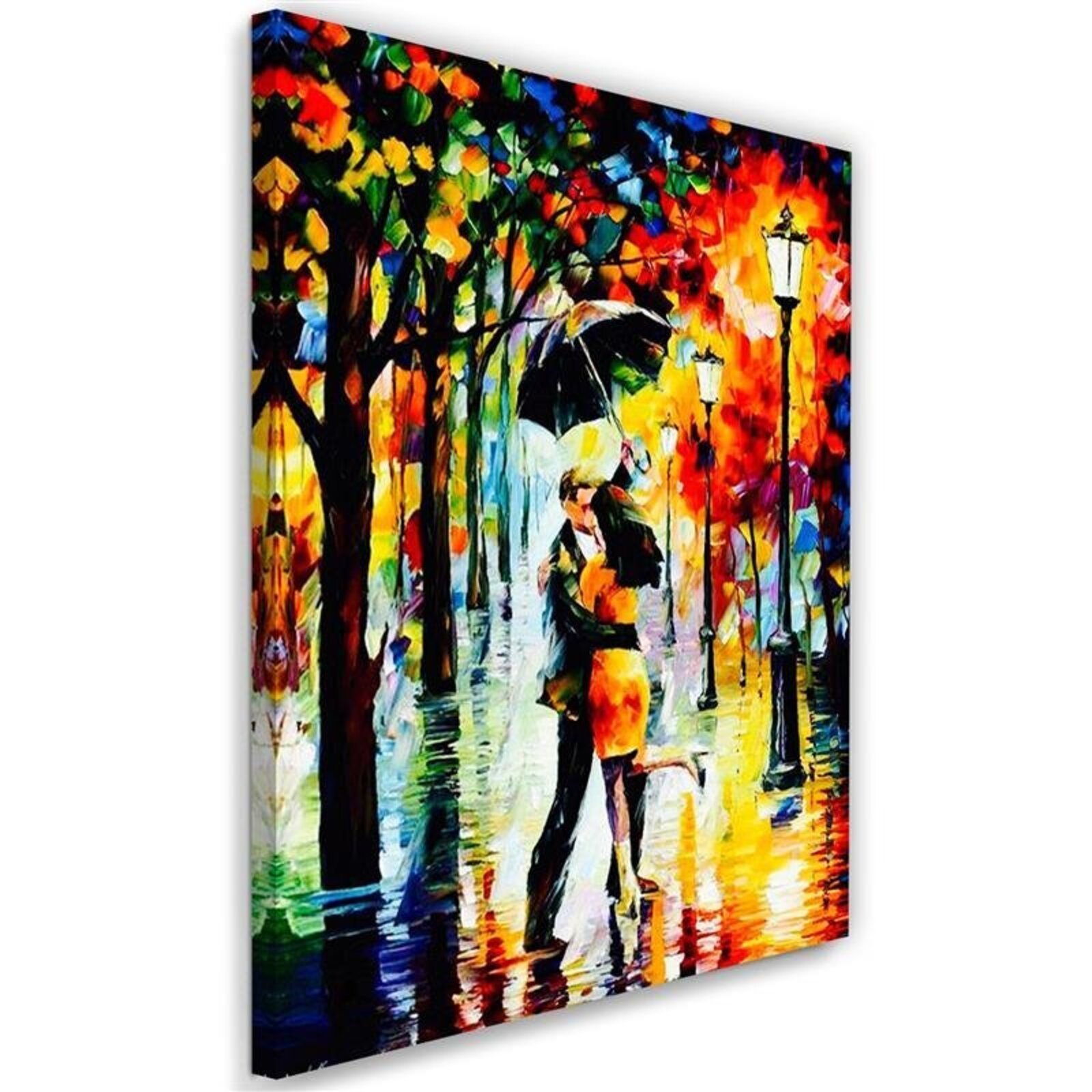 Tableau Couple Amoureux Sous Un Parapluie 20 X 30 Cm Leroy Merlin