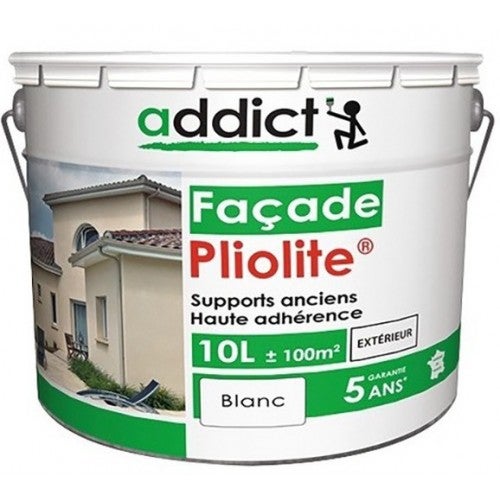 Peinture façade résine pliolite Blanc 10L ADDICT supports anciens haute ...