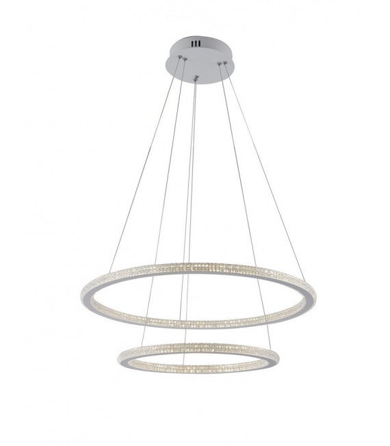 "BRYANT Suspension LED avec deux diffuseurs diamant 50W 3000K (lumière ...