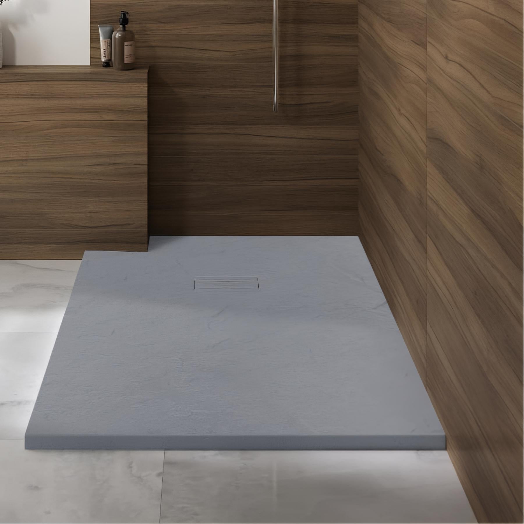 Plato de ducha recortable de composite KINEDO KINEROCK EVO 100x80 gris ...