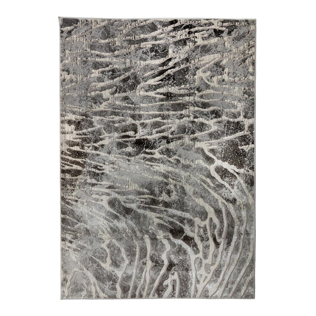 Tapis design en polypropylène Argenté 200x290 LYRA | Leroy Merlin