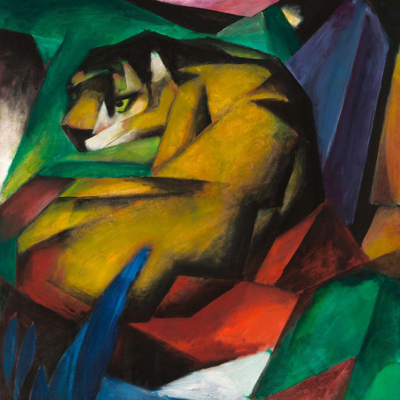 Tableau d'art moderne - impression sur toile - Franz Marc, Le Tigre ...