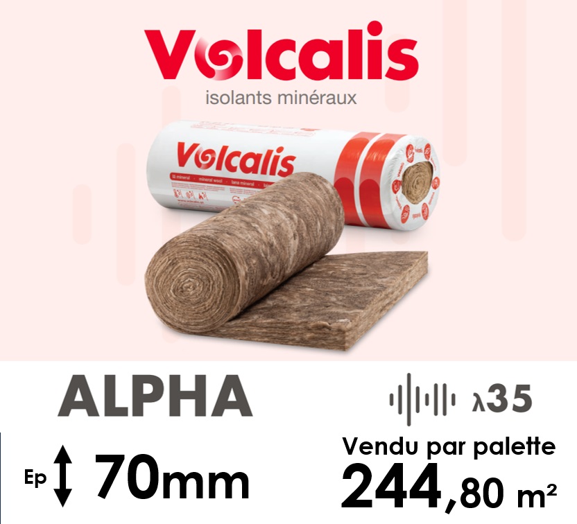 ROULEAUX LAINE DE VERRE VOLCALIS ALPHA 35 - EPAISSEUR 70MM (R=2,00 ...