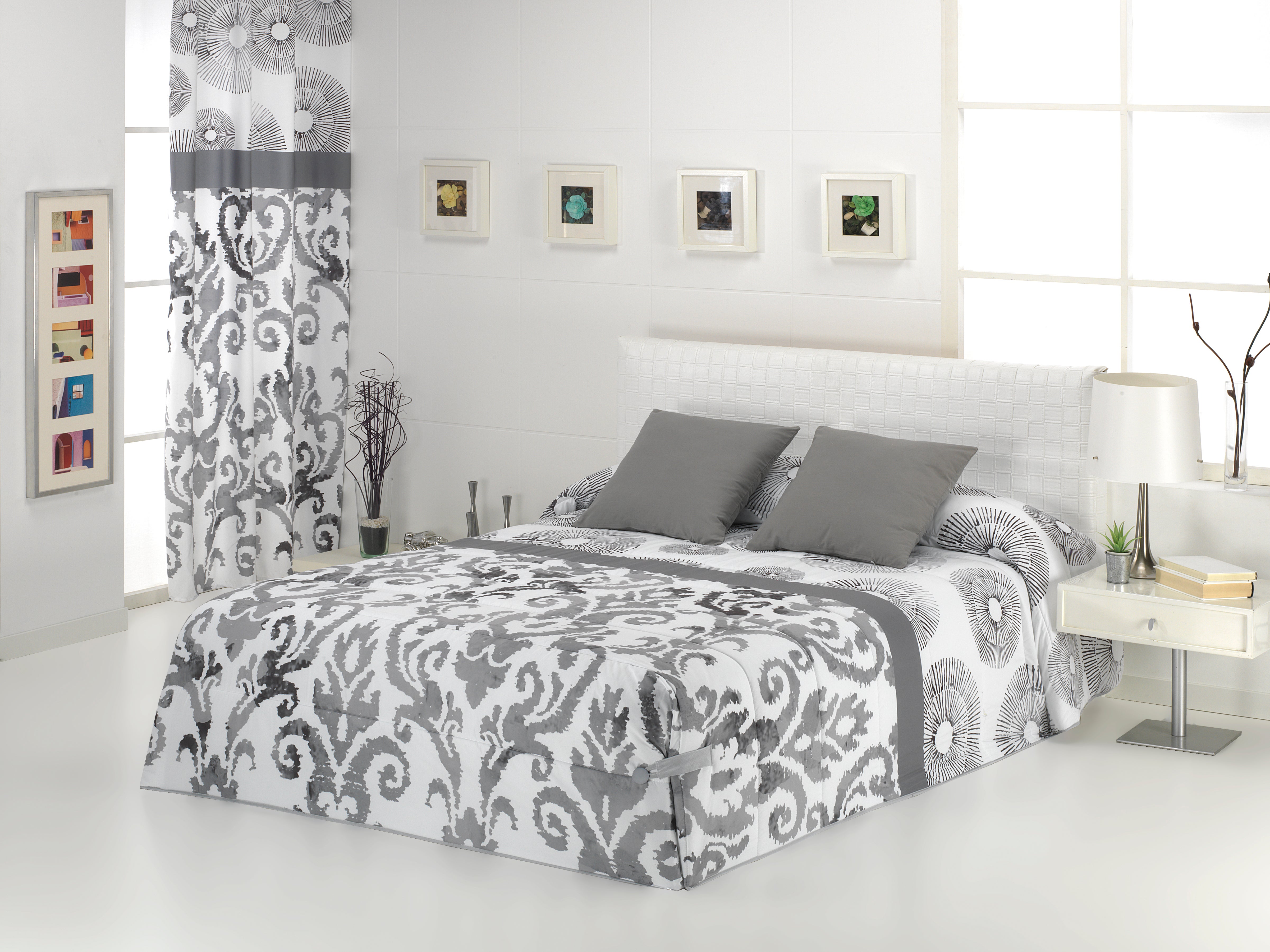 Camatex -Edredón Conforter estampado con presillas y botón inferior ...