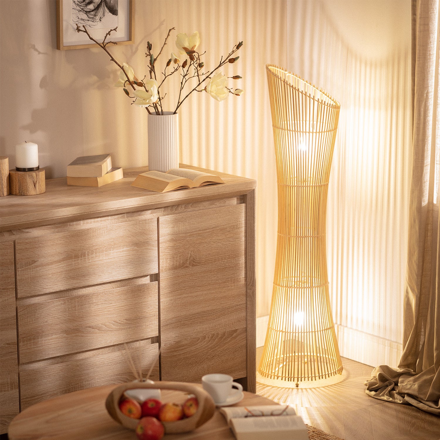 Lampadaire Bambou Marady Naturel | Leroy Merlin