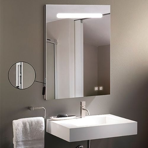 Espejo de Baño Rectangular con Luz LED - Función AntiVaho, 2 puertos ...