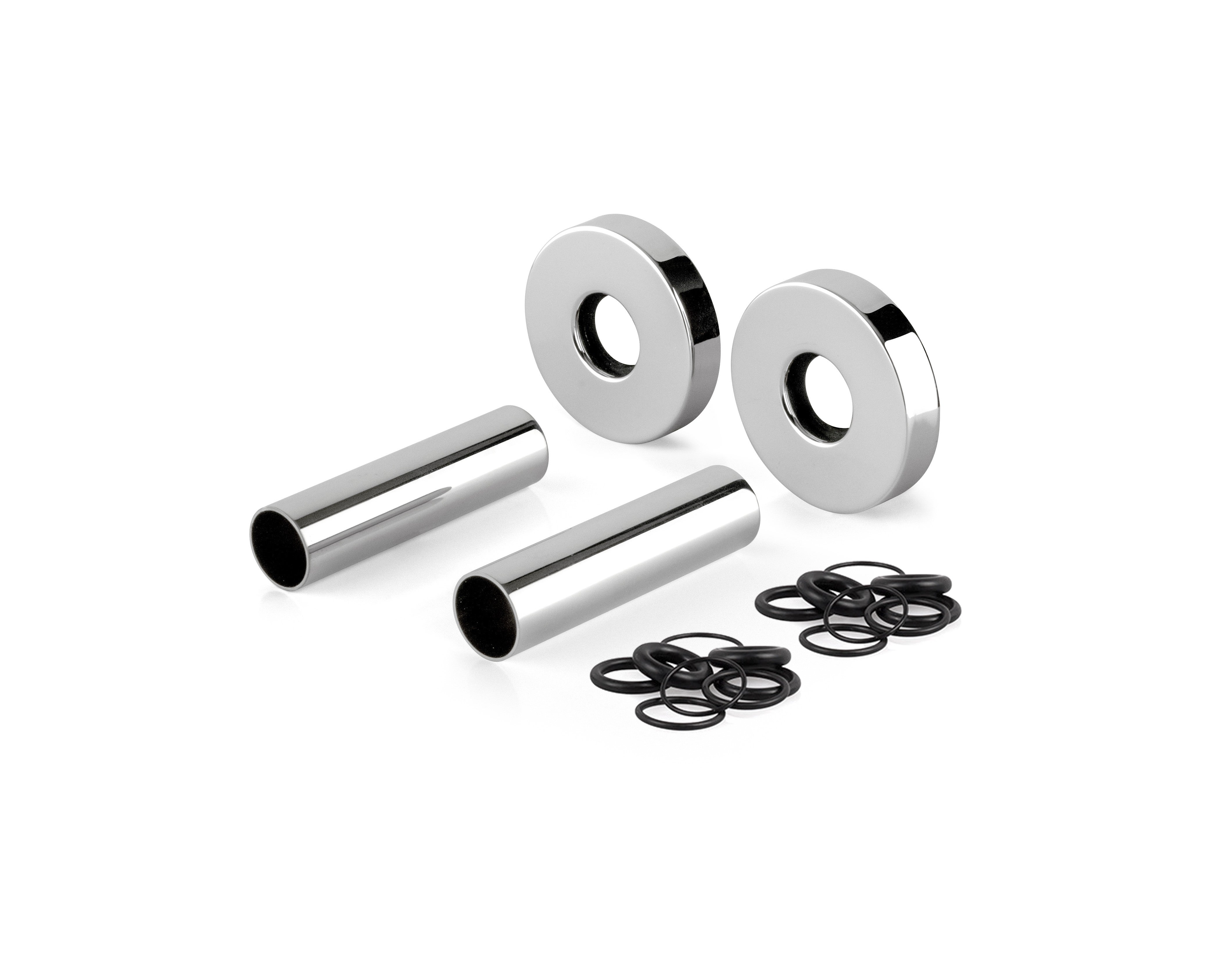 Kit cache-tuyau avec rosace en laiton chromé APM 061TA.70 - Chromé ...