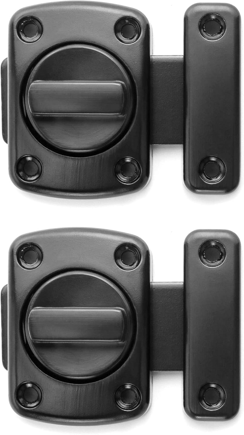 Dos cerraduras de puerta giratorias de color negro, cerraduras de ...