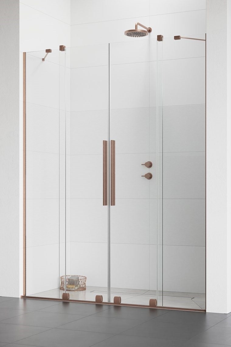 Porte de douche 200 cm cuivre brossé coulissante FURO COPPER BRUSHED ...