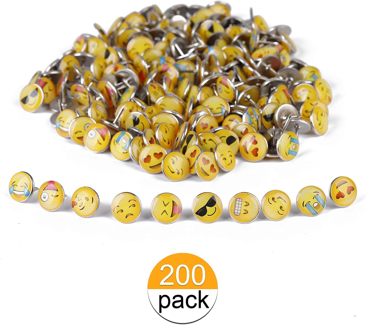 200 chinchetas decorativas con emoticonos para oficina, mapas, fotos y ...